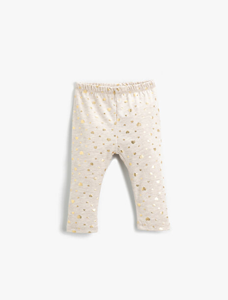 Koton Kız Çocuk Hologram Kalp Baskılı Tayt