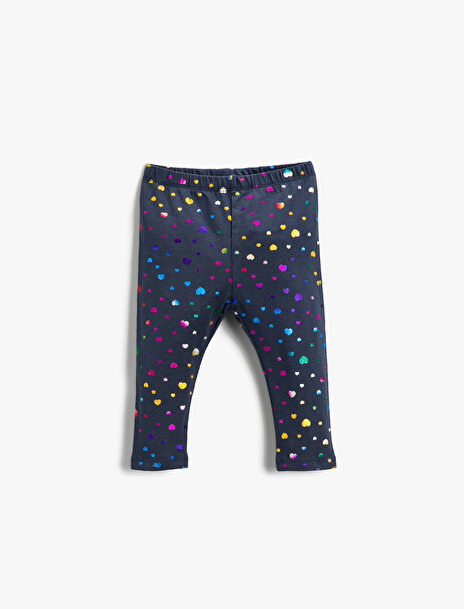 Koton Kız Çocuk Hologram Kalp Baskılı Tayt