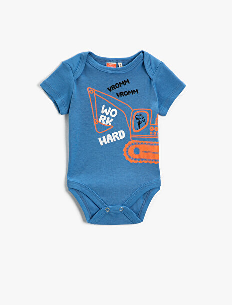 Koton Erkek Çocuk Baskılı Kısa Kollu Çıtçıtlı Zıbın Pamuklu