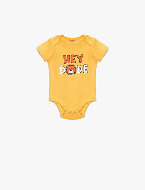 Koton Erkek Çocuk Yazı Baskılı Kısa Kollu Çıtçıtlı Zıbın Pamuklu