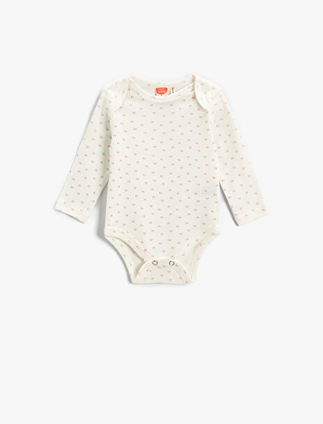 Koton Kız Çocuk Baskılı Uzun Kollu Çıtçıtlı Zıbın Pamuklu