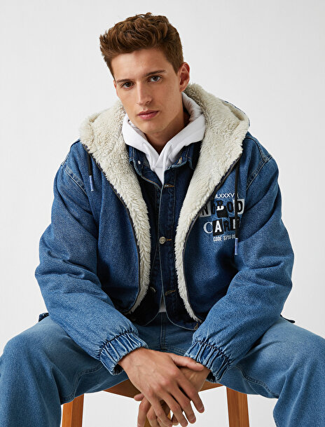 Koton Erkek Suni Kürklü Kot Mont Pamuklu Koton Erkek Suni Kürklü Kot Mont Pamuklu