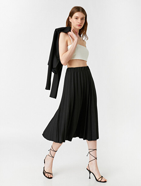 Koton Kadın Pilili Midi Etek