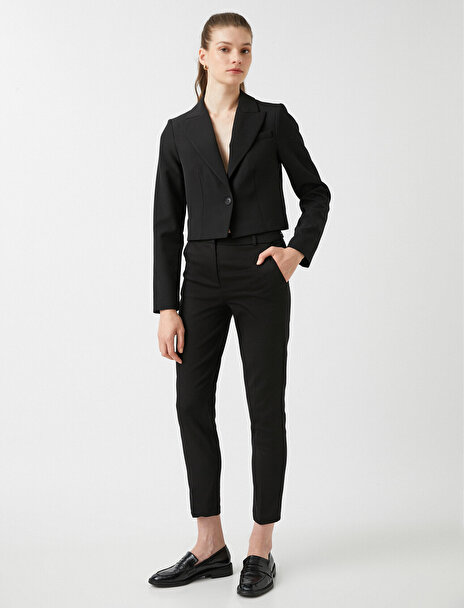 Koton Kadın Basic Pantolon Dar Paça Cepli