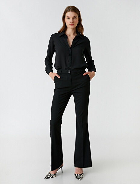 Koton Kadın İspanyol Paça Pantolon Cepli