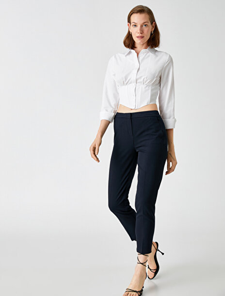 Koton Kadın Basic Pantolon Cepli Dar Paça