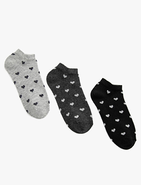 Koton Kadın 3'lü Kalp Desenli Çorap Seti