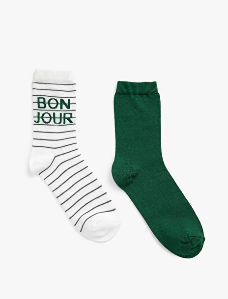 Koton Kadın 2'li Baskılı Çorap Seti