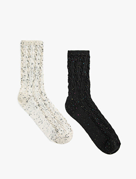 Koton Kadın 2'li Desenli Soket Çorap