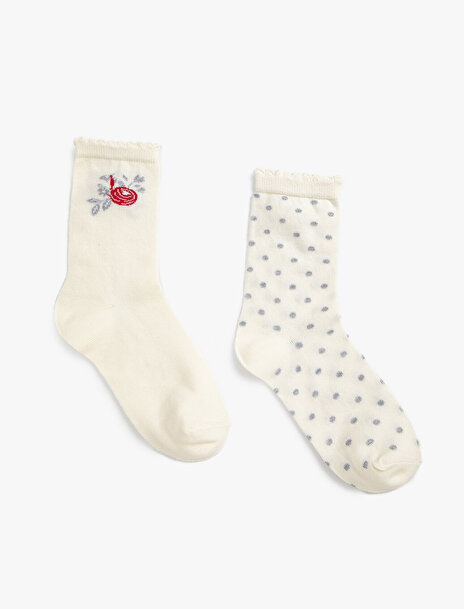 Koton Kadın 2'li Desenli Soket Çorap