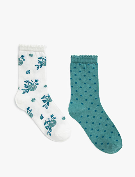 Koton Kadın 2'li Desenli Soket Çorap