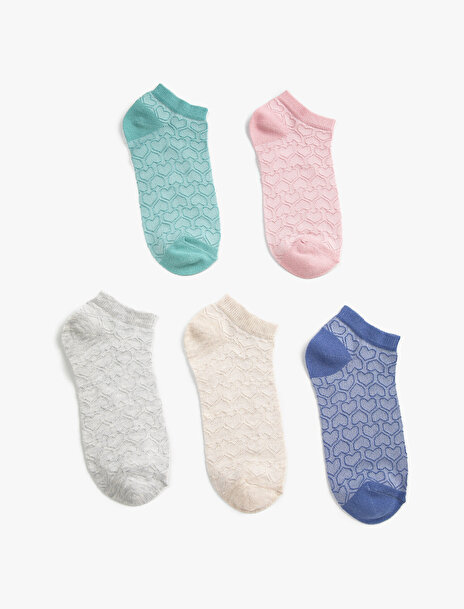 Koton Kadın 5'li Kalp Desenli Çorap Seti