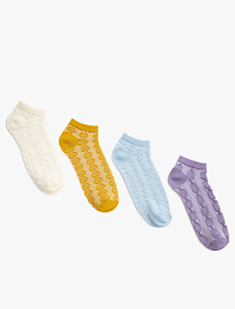 Koton Kadın 4'lü Desenli Patik Çorap Seti