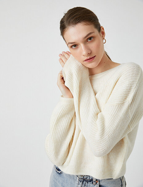 Koton Kadın Crop Örgü Kazak