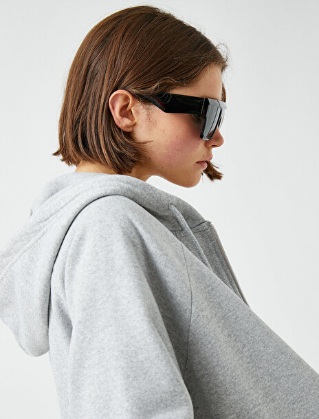 Koton Kadın Fermuarlı Sweatshirt Kapüşonlu Cepli
