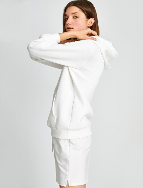 Koton Kadın Kapüşonlu Sweatshirt Kanguru Cepli