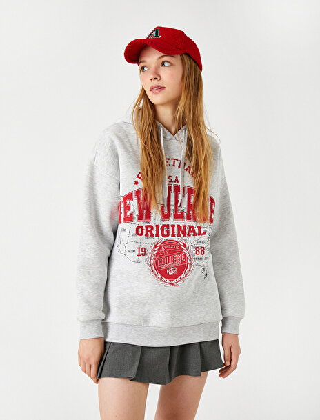 Koton Kadın Printed Sweatshirt Hooded Koton Kadın Printed Sweatshirt Hooded