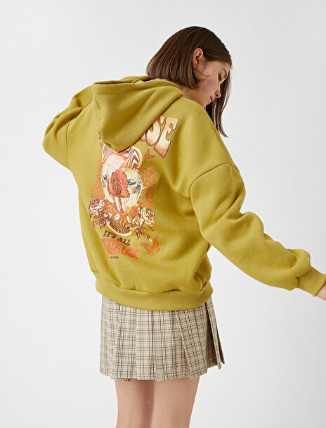 Koton Kadın Printed Sweatshirt Hooded Koton Kadın Printed Sweatshirt Hooded