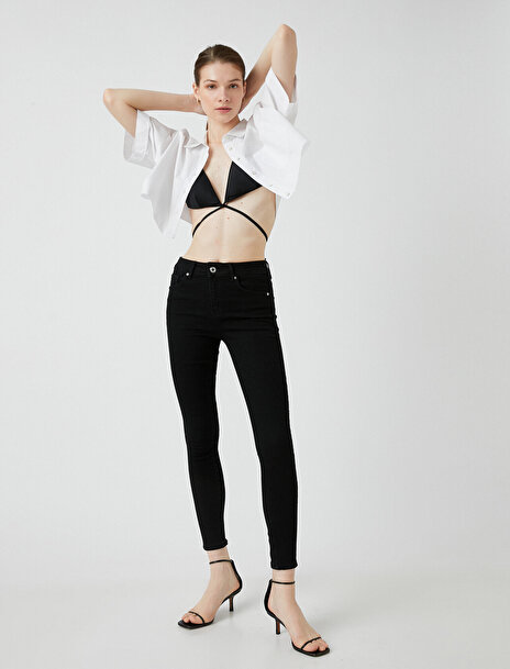 Koton Kadın Dar Kesim Yüksek Bel Dar Paça - Carmen Jean