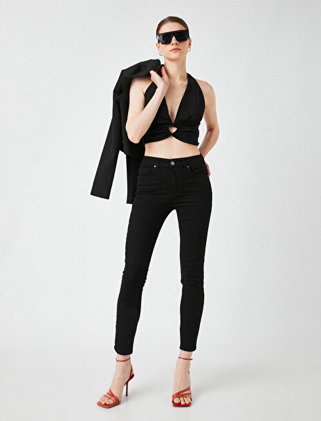 Koton Kadın Yüksek Bel Dar Kesim Kot Pantolon - Carmen Jean