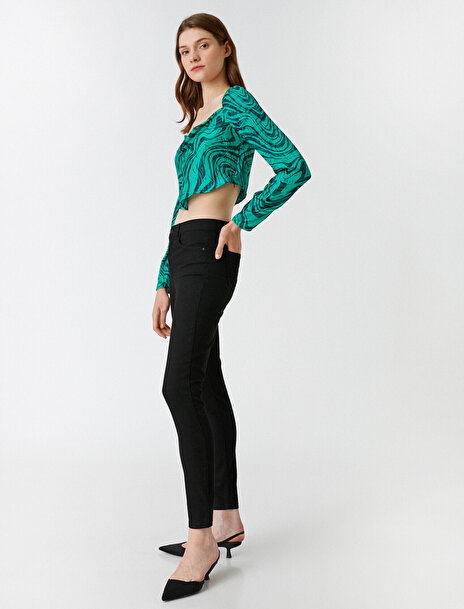 Koton Kadın Dar Paça Yüksek Bel Kot Pantolon - Carmen Jean