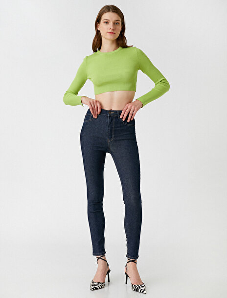 Koton Kadın Dar Paça Yüksek Bel Kot Pantolon - Carmen Jean