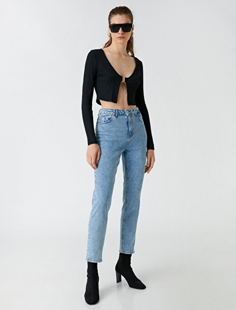 Koton Kadın Yüksek Bel Dar Paça Kot Pantolon - Carmen Jean