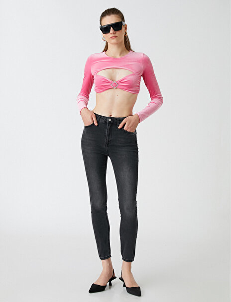 Koton Kadın Dar Paça Yüksek Bel Kot Pantolon - Carmen Jean