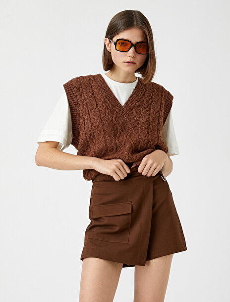 Koton Kadın Örgü Süveter V Yaka