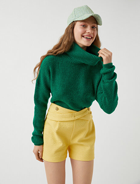 Koton Kadın Crop Kazak Balıkçı Yaka Uzun Kollu Koton Kadın Crop Kazak Balıkçı Yaka Uzun Kollu