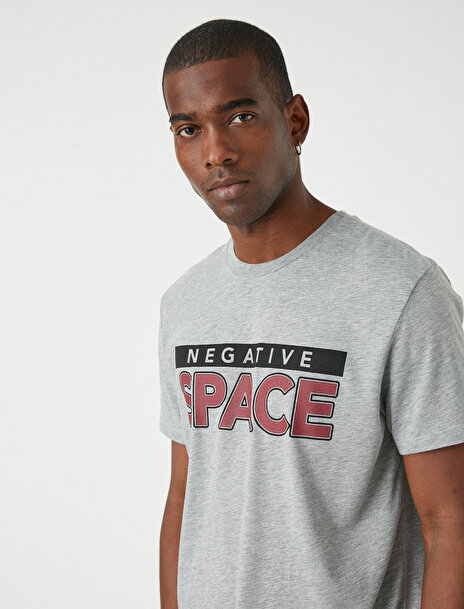 Koton Erkek Baskılı Melanj Tişört