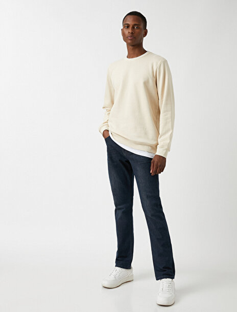 Koton Erkek Straight Fit Kot Pantolon - Mark Jean