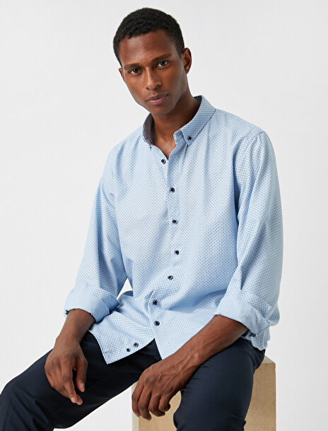 Koton Erkek Mikro Desenli Gömlek Koton Erkek Mikro Desenli Gömlek