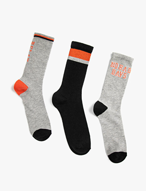 Koton Erkek 3'lü Yazılı Baskılı Çorap Seti