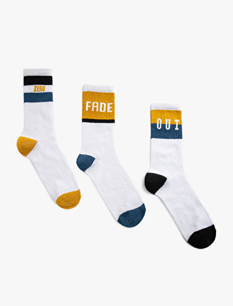 Koton Erkek 3'lü Yazılı Baskılı Çorap Seti