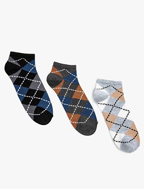 Koton Erkek 3'lü Patik Çorap Seti Desenli