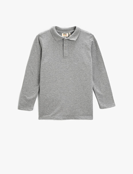 Koton Erkek Çocuk Polo Yaka Tişört Uzun Kollu