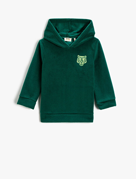 Koton Erkek Çocuk Kapüşonlu Peluş Sweatshirt Uzun Kollu