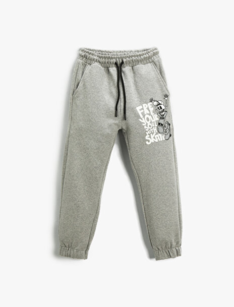 Koton Erkek Çocuk Baskılı Jogger Eşofman Altı Belden Bağlamalı