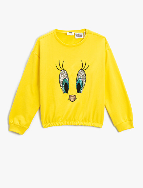 Koton Kız Çocuk Tweety Baskılı Crop Sweatshirt Lisanslı Koton Kız Çocuk Tweety Baskılı Crop Sweatshirt Lisanslı