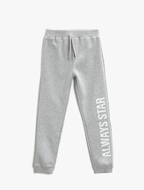 Koton Kız Çocuk Baskılı Jogger Eşofman Altı Belden Bağlamalı