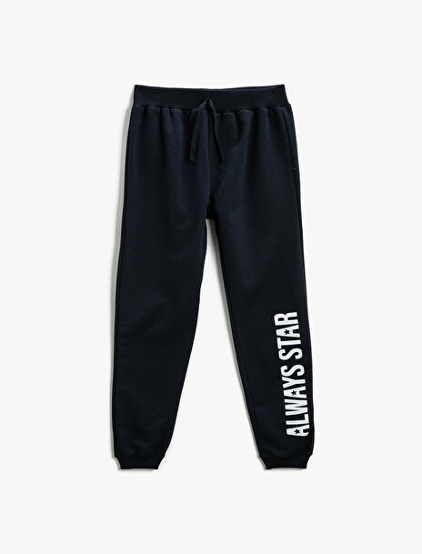 Koton Kız Çocuk Baskılı Jogger Eşofman Altı Belden Bağlamalı