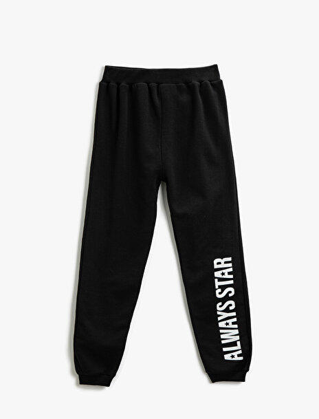 Koton Kız Çocuk Baskılı Jogger Eşofman Altı Belden Bağlamalı