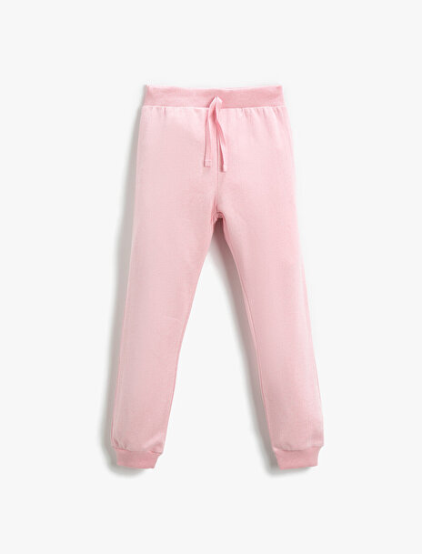 Koton Kız Çocuk Baskılı Jogger Eşofman Altı Belden Bağlamalı