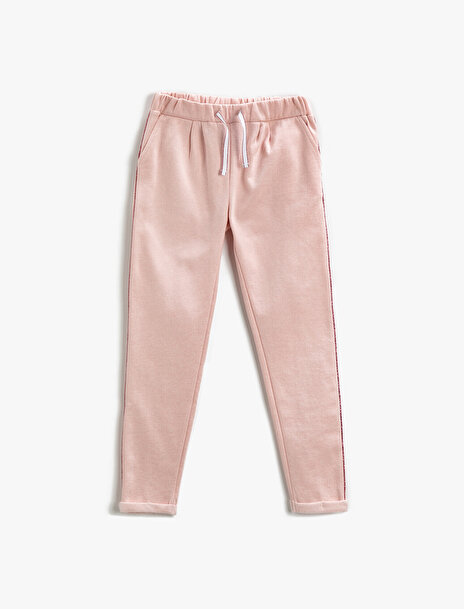 Koton Kız Çocuk Baskılı Jogger Eşofman Altı Belden Bağlamalı