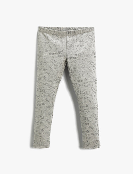 Koton Kız Çocuk Parlak Desenli Tayt Beli Lastikli Koton Kız Çocuk Parlak Desenli Tayt Beli Lastikli