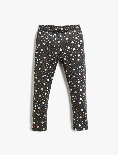 Koton Kız Çocuk Kalp ve Yıldız Baskılı Tayt Beli Lastikli Koton Kız Çocuk Kalp ve Yıldız Baskılı Tayt Beli Lastikli