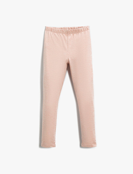 Koton Kız Çocuk Beli Lastikli Tayt Simli