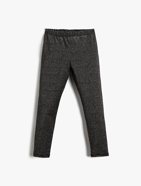 Koton Kız Çocuk Beli Lastikli Tayt Simli