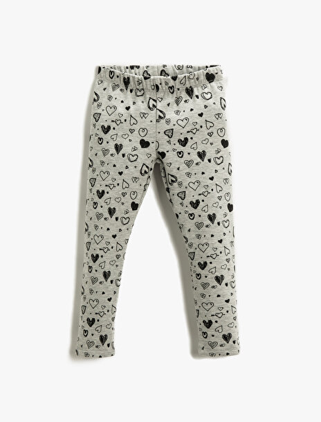 Koton Kız Çocuk Baskılı Tayt Beli Lastikli